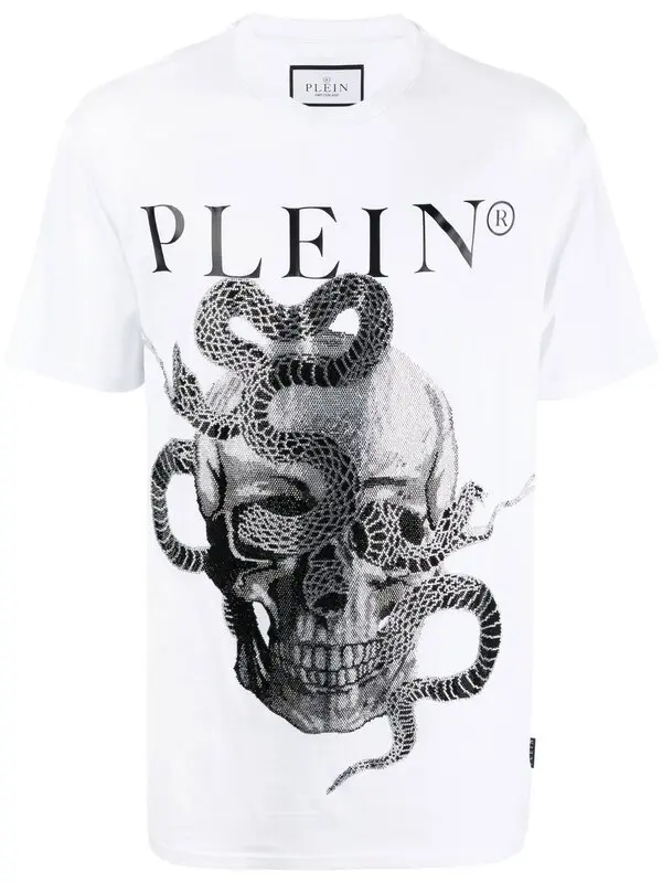 Philipp Plein Snake-print Short-sleeve T-shirt - White