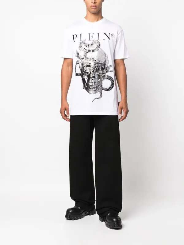 Philipp Plein Snake-print Short-sleeve T-shirt - White