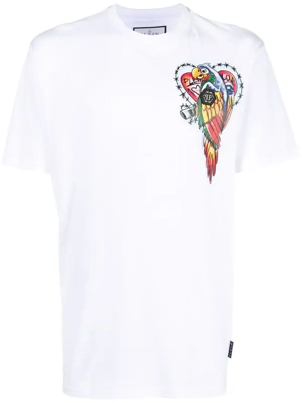 Philipp Plein Hawaii Ss Round Neck T-shirt - White