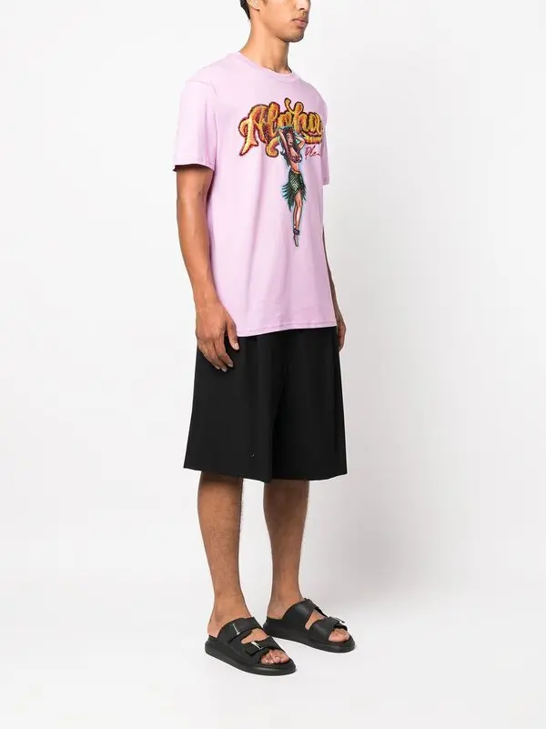 Philipp Plein Graphic-print Crystal-embellished T-shirt - Purple