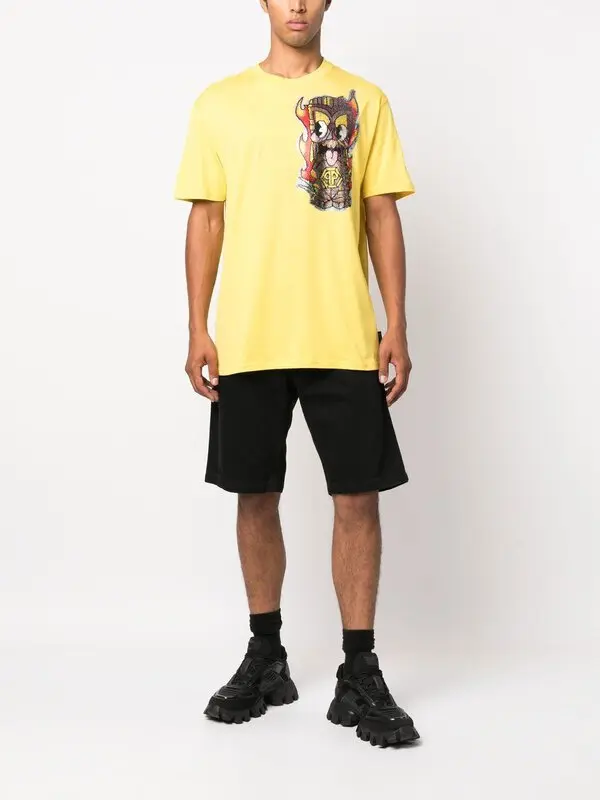 Philipp Plein Hawaii Embellished Short-sleeve T-shirt - Yellow