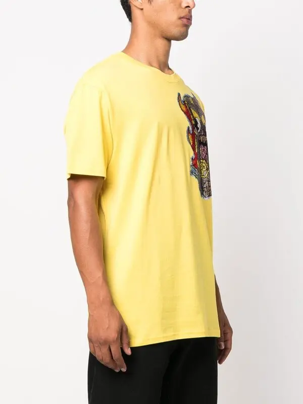 Philipp Plein Hawaii Embellished Short-sleeve T-shirt - Yellow