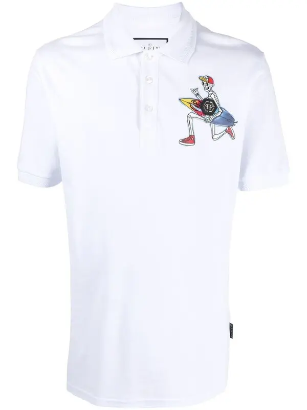 Philipp Plein Graphic-print Polo Shirt - White