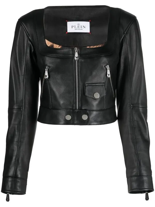 Philipp Plein Zip-fastening Leather Jacket - Black