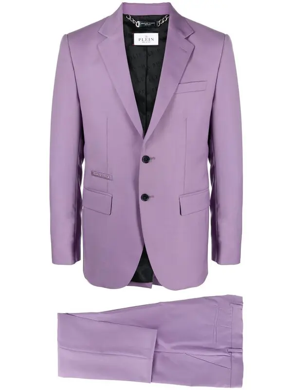 Philipp Plein Logo-plaque Single-breasted Suit - Purple