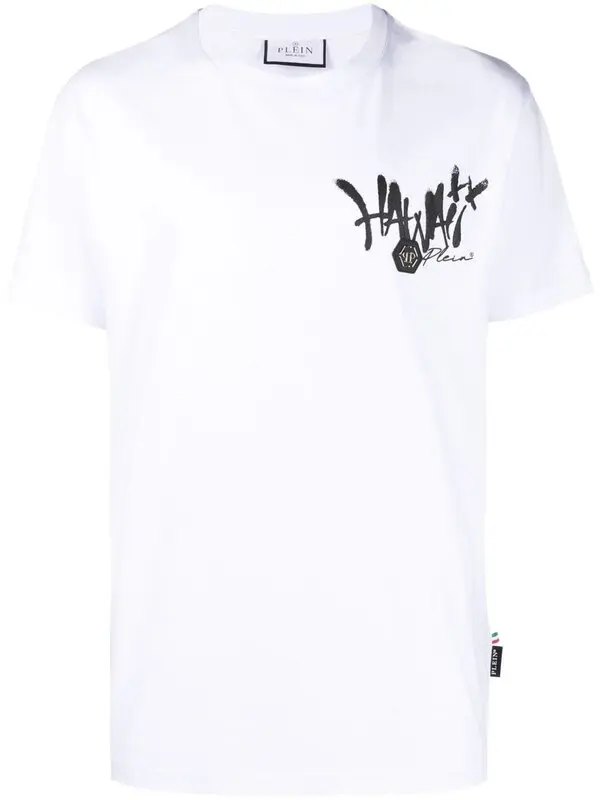 Philipp Plein Hawaii Ss Cotton T-shirt - White