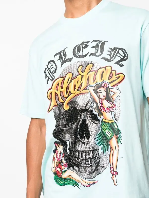 Philipp Plein Hawaii Short-sleeve T-shirt - Blue