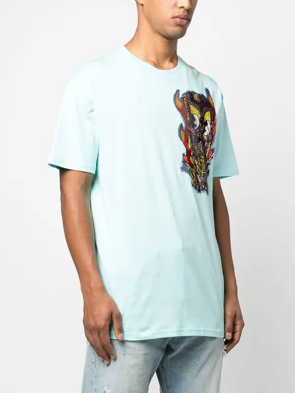 Philipp Plein Hawaii Embellished Short-sleeve T-shirt - Blue