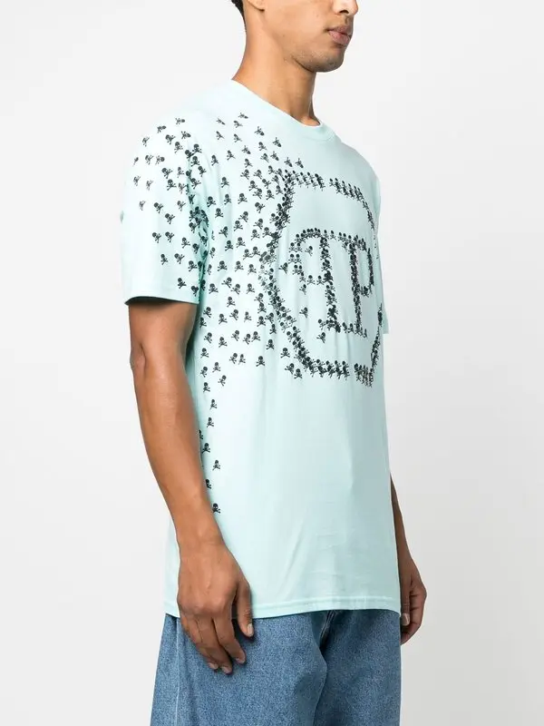 Philipp Plein Skull Bones Logo-print T-shirt - Blue