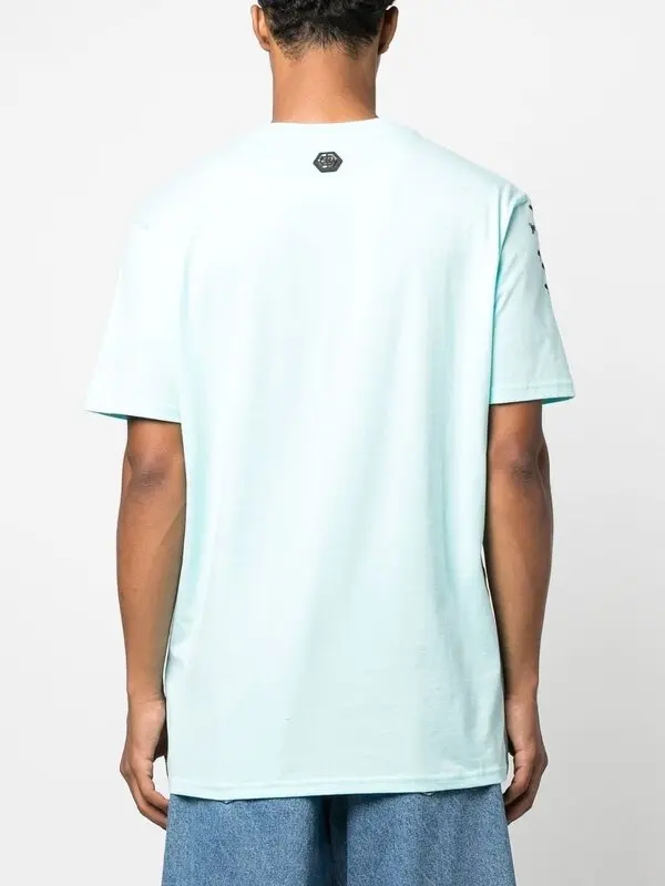 Philipp Plein Skull Bones Logo-print T-shirt - Blue