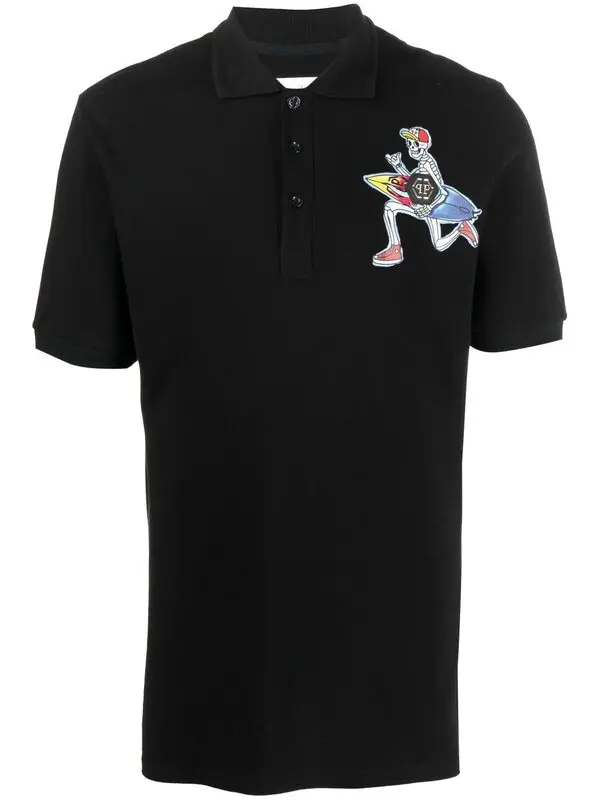 Philipp Plein Graphic-print Polo Shirt - Black