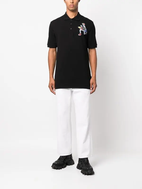 Philipp Plein Graphic-print Polo Shirt - Black