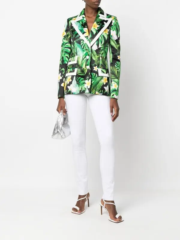 Philipp Plein Floral-print Single-breasted Blazer