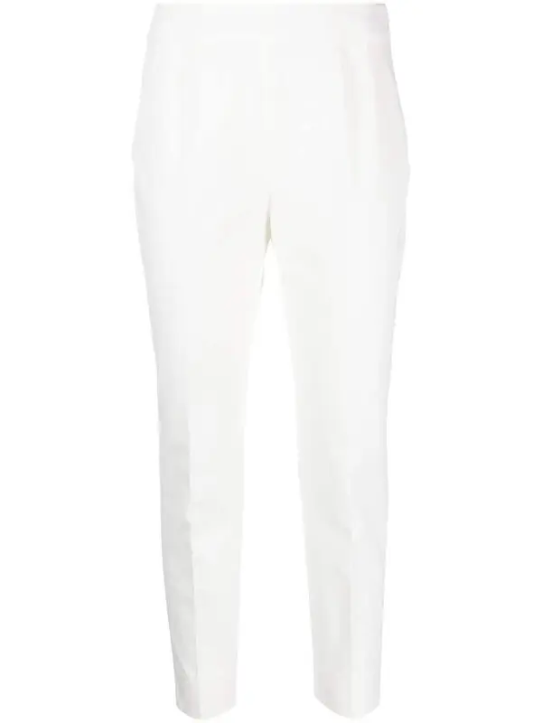 Peserico Cropped Tapered-leg Trousers - White