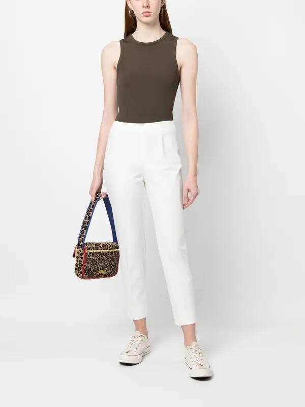 Peserico Cropped Tapered-leg Trousers - White