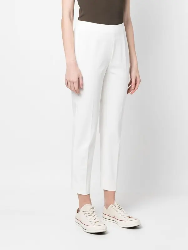 Peserico Cropped Tapered-leg Trousers - White