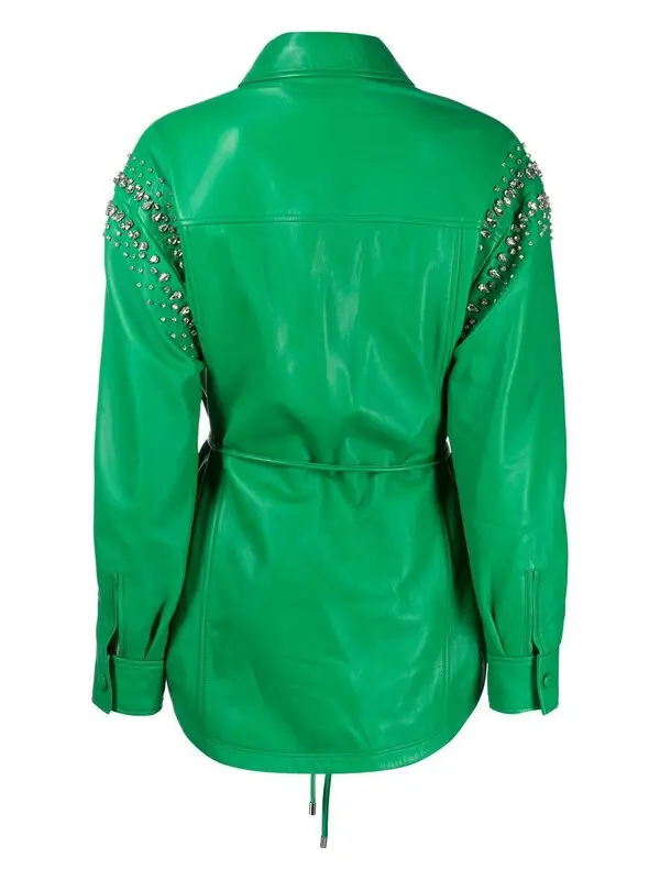 Philipp Plein Stud-embellished Leather Shirt