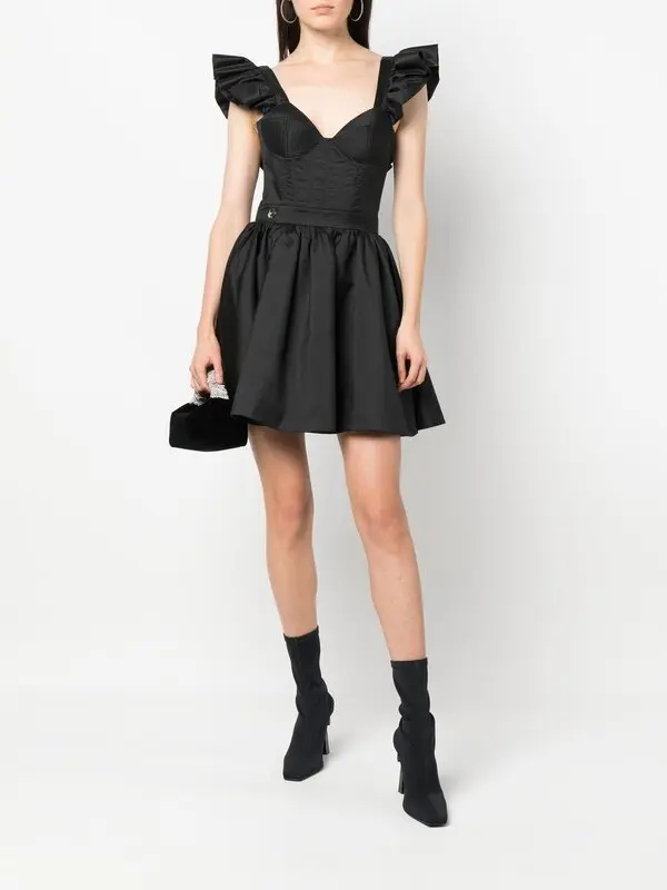 Philipp Plein Ruffled Mini Dress - Black