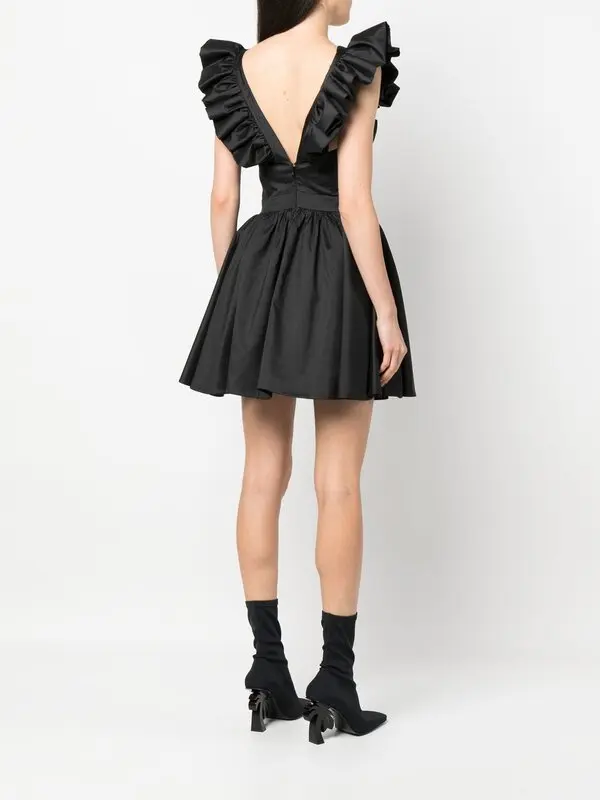 Philipp Plein Ruffled Mini Dress - Black