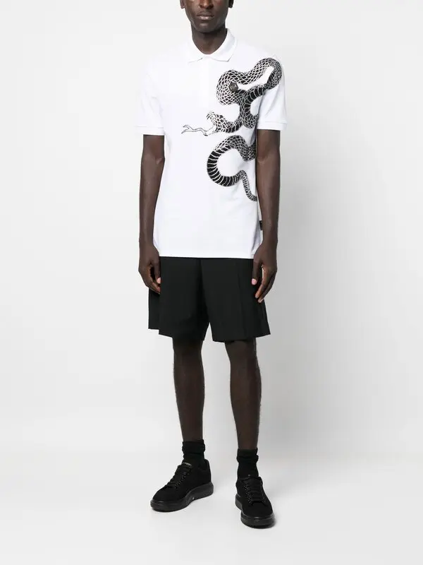 Philipp Plein Graphic Snake Polo Shirt