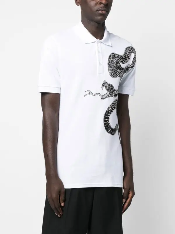 Philipp Plein Graphic Snake Polo Shirt