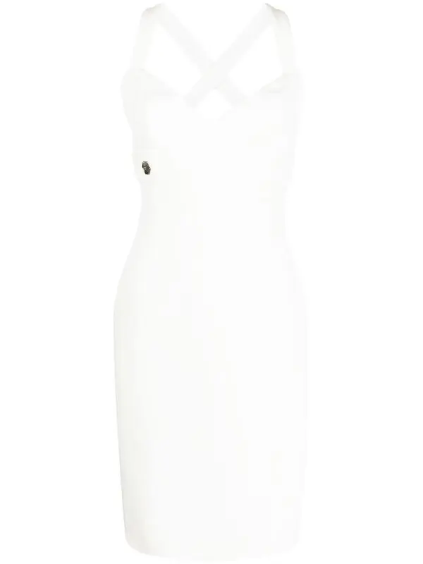 Philipp Plein Silk Mini Dress - White