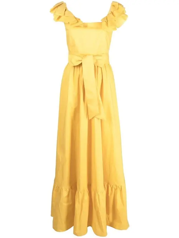 Philipp Plein Ruffle-detail Cotton Dress - Yellow