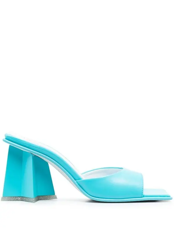 CHIARA FERRAGNI Square-toe Block-heel Sandals - Blue