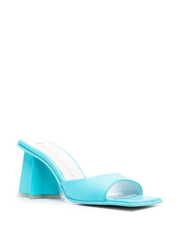 CHIARA FERRAGNI Square-toe Block-heel Sandals - Blue
