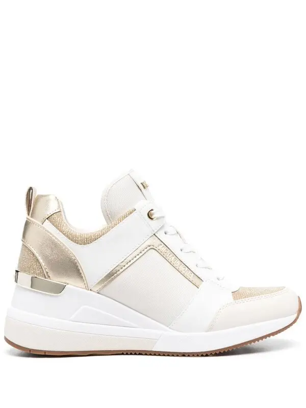 Michael Kors Wedge-heel Lace-up Sneakers - Neutrals