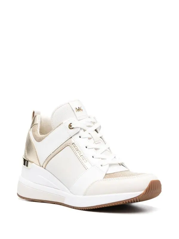 Michael Kors Wedge-heel Lace-up Sneakers - Neutrals