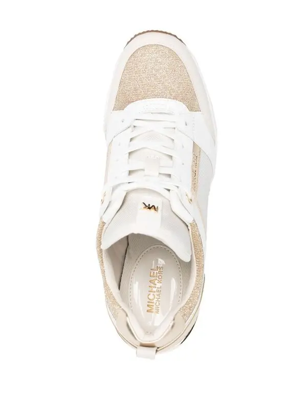 Michael Kors Wedge-heel Lace-up Sneakers - Neutrals