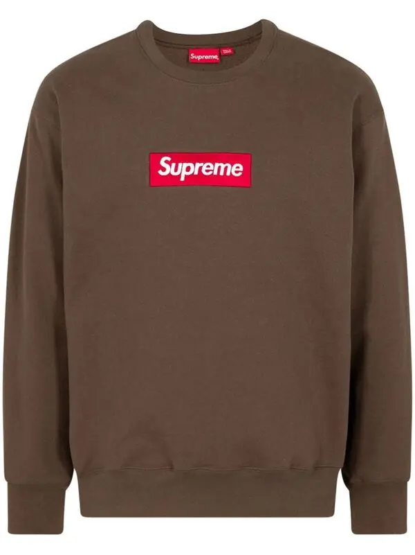 Supreme Box Logo Crewneck Sweatshirt - Brown
