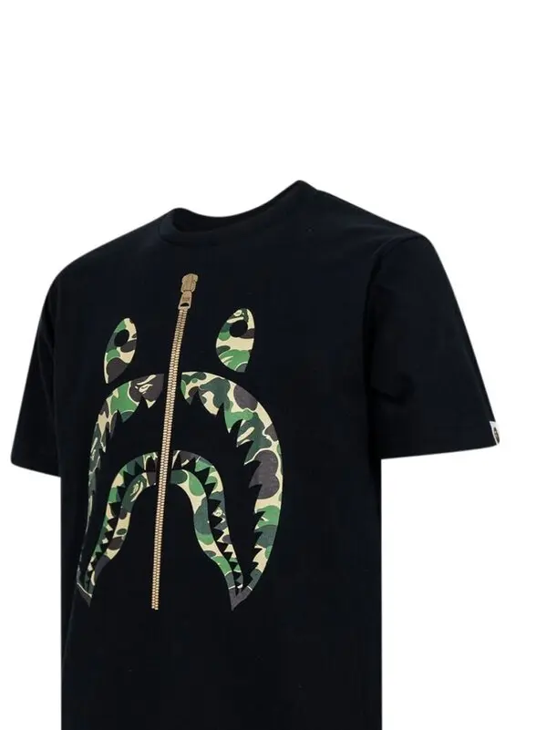 A BATHING APE Abc Camo Shark /green T-shirt - Black