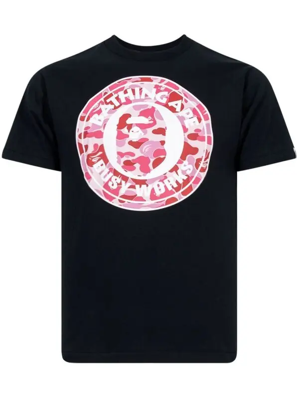 A BATHING APE® Abc Camo Busy Works /pink T-shirt - Black