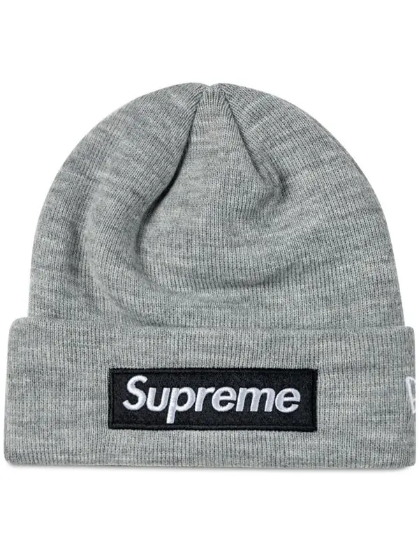 Supreme X New Era Box Logo Knitted Beanie - Grey