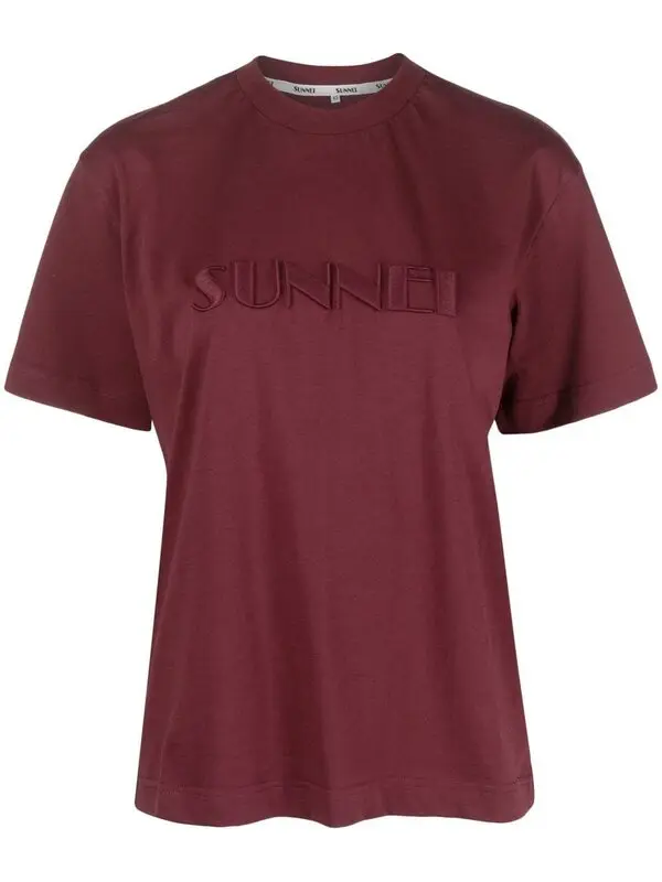 Sunnei Logo-embroidered T-shirt - Red