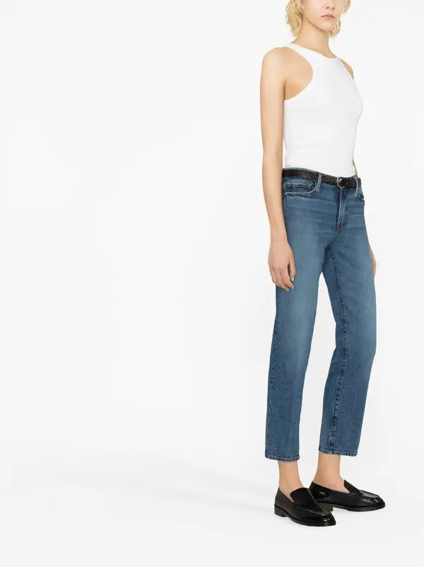 FRAME Cropped Straight Leg Jeans
