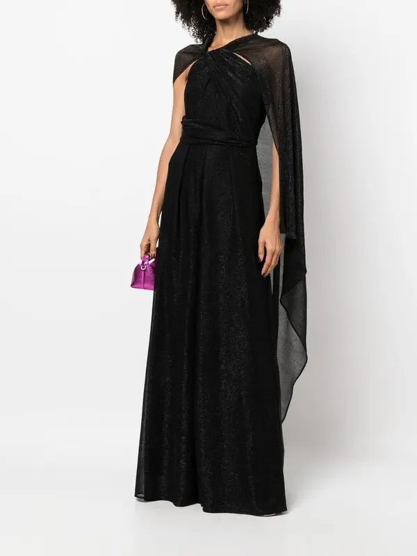 Talbot Runhof Cape Wide-leg Jumpsuit