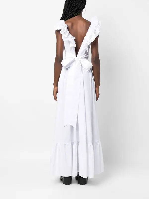 Philipp Plein Ruffle-detail Maxi Dress - White