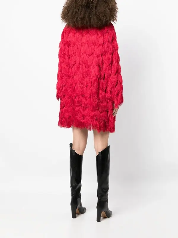 Shiatzy Chen Shift Dress With Fringe Detailing