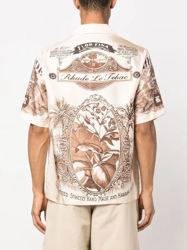 Rhude Cigar-print Short-sleeve Shirt