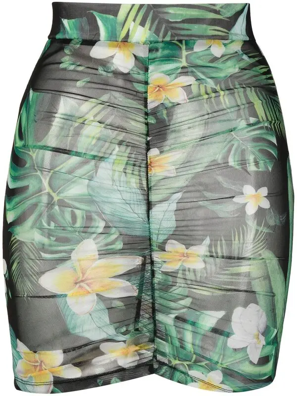 Philipp Plein Graphic-print Mini Skirt - Green