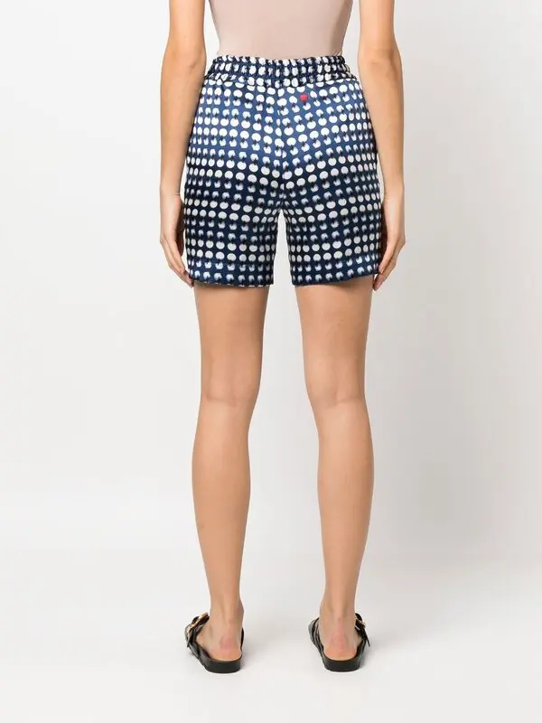 Kiton Spot-print Silk Shorts