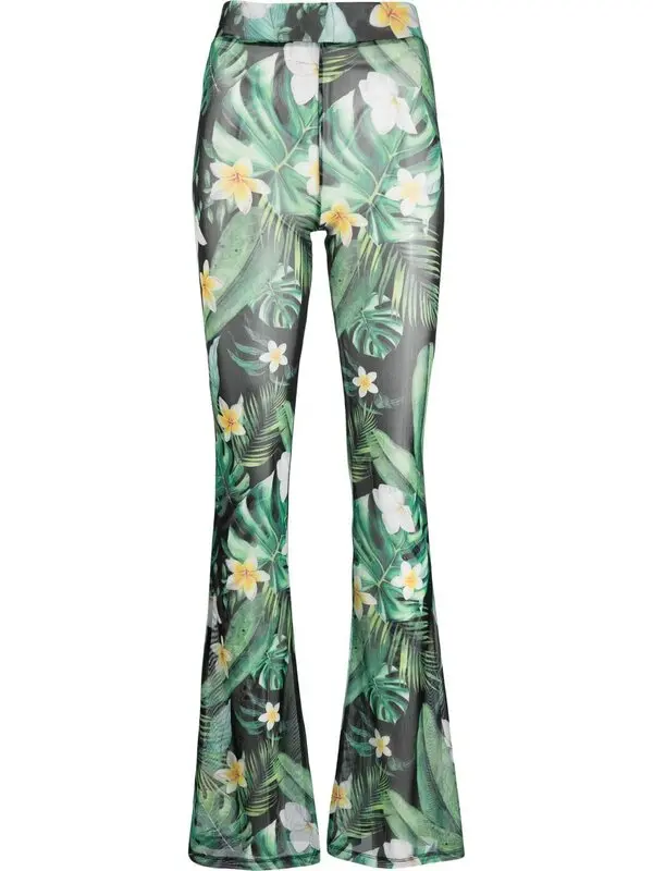 Philipp Plein Hawaii-print Flared Trousers