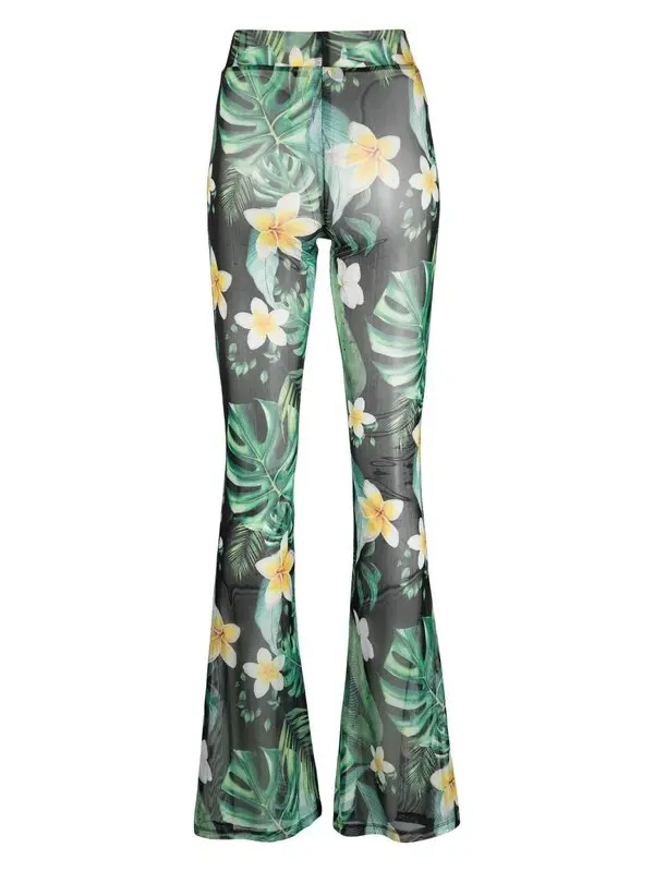 Philipp Plein Hawaii-print Flared Trousers