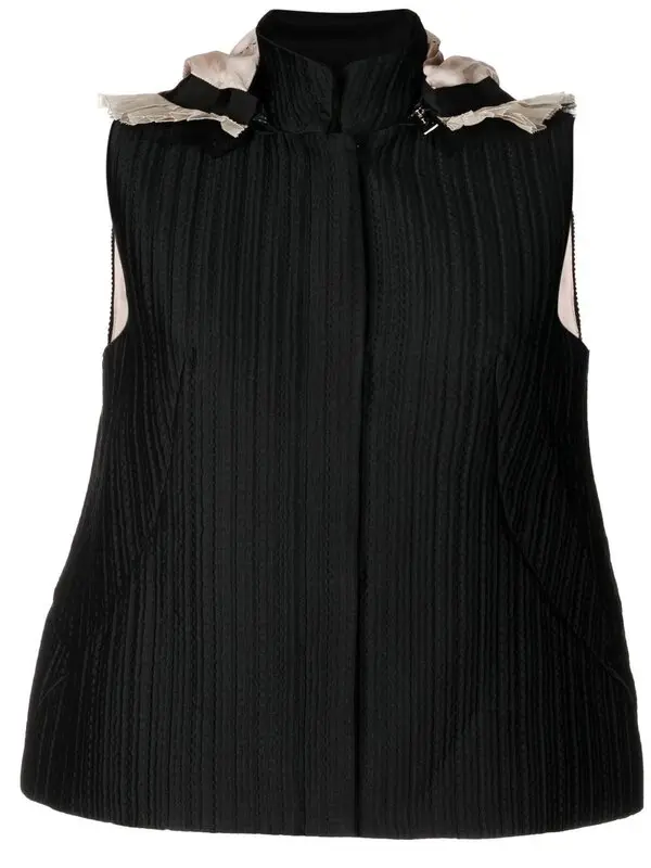 Shiatzy Chen Mulberry-silk Hooded Vest