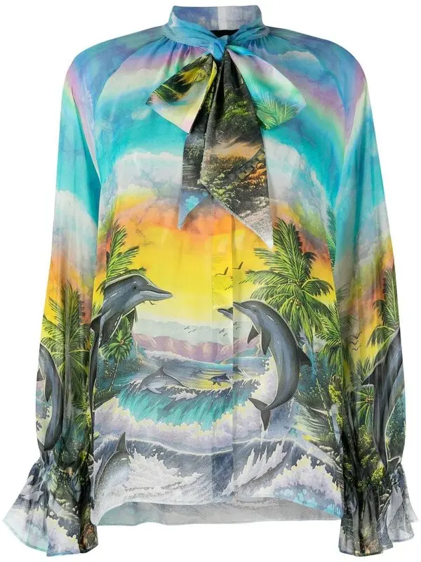 Philipp Plein Hawaii-print Chiffon Shirt