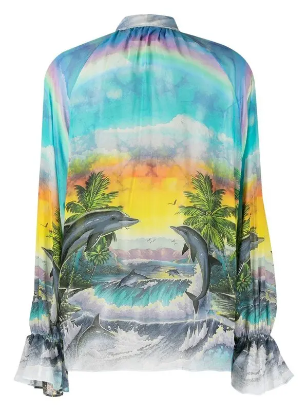 Philipp Plein Hawaii-print Chiffon Shirt