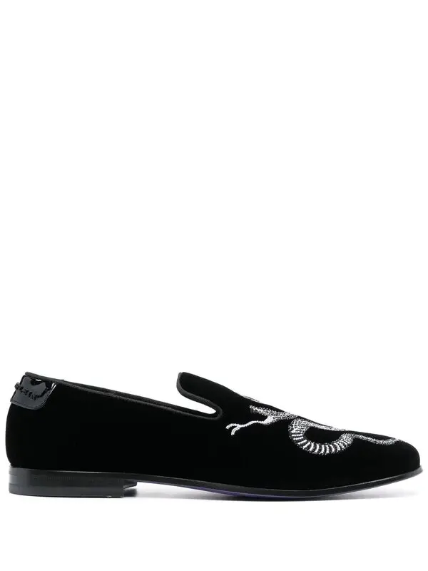 Philipp Plein Crystal Snake Loafers